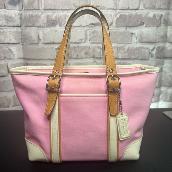 Coach | Bags | Coach Mini Hampton Pink Canvas Handbag 20 M1j7741 | Poshmark